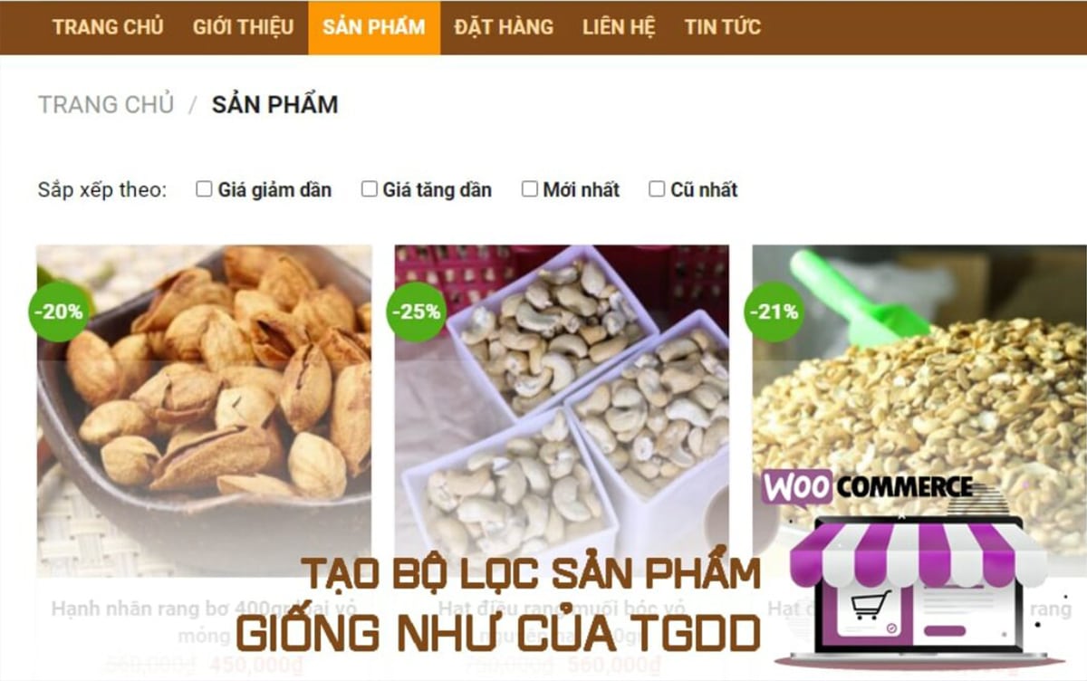 Tạo Bộ Lọc Sản Phẩm Woo Giống Của TGDD